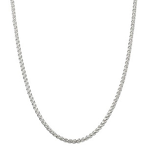 IceCarats 925 Sterling Silver 3mm Round Spiga Wheat Link Chain Necklace 24 inch