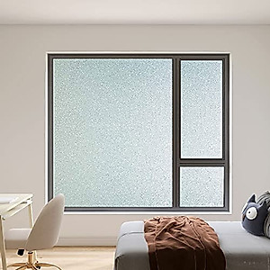 Window Privacy Film, Pure Frosted Glass Film, Sun Blocking Window Decals, Static Clings Window Sticker for Home Office Non-Adhesive No-Glue (17.5 x 78.7 inch)