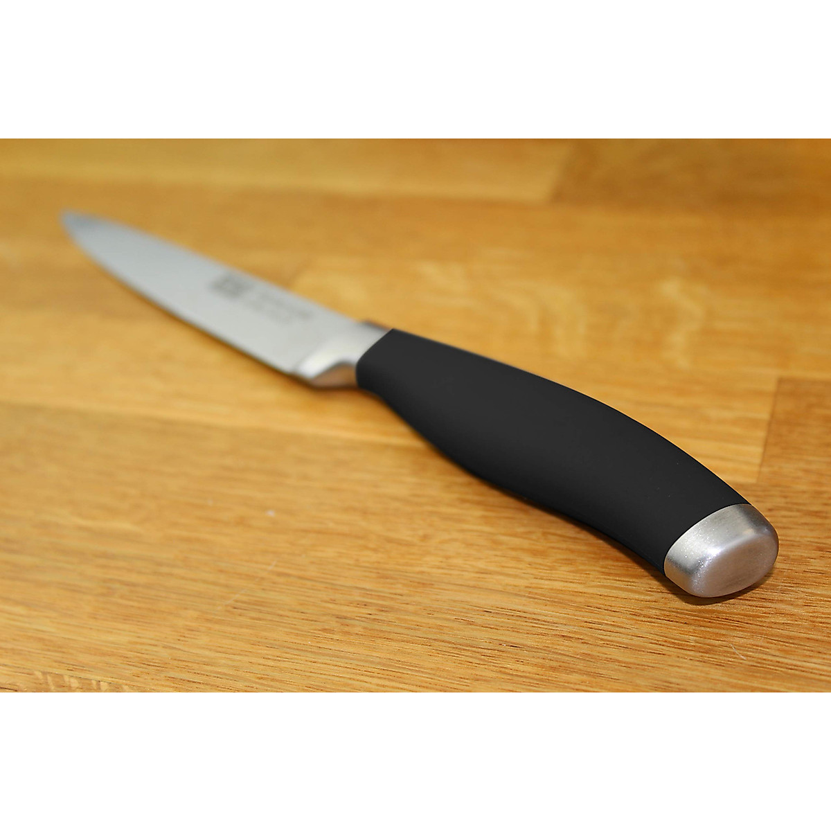 Taylors Eye Witness Syracuse All Purpose Kitchen Knife - Professional 13cm/5” Cutting Edge, Multi Use. Ultra Fine Blade, Precision Ground Razor Sharp. Soft Textured Grip Matte Black Handle.