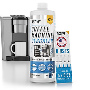 Coffee Machine Descaler Descaling Solution - 32oz (8 Uses) Compatible with Keurig, Nespresso, Breville, Delonghi, Jura, Ninja - Espresso Coffee Maker Cleaner, Coffee Pot Cleaning Limescale Remover