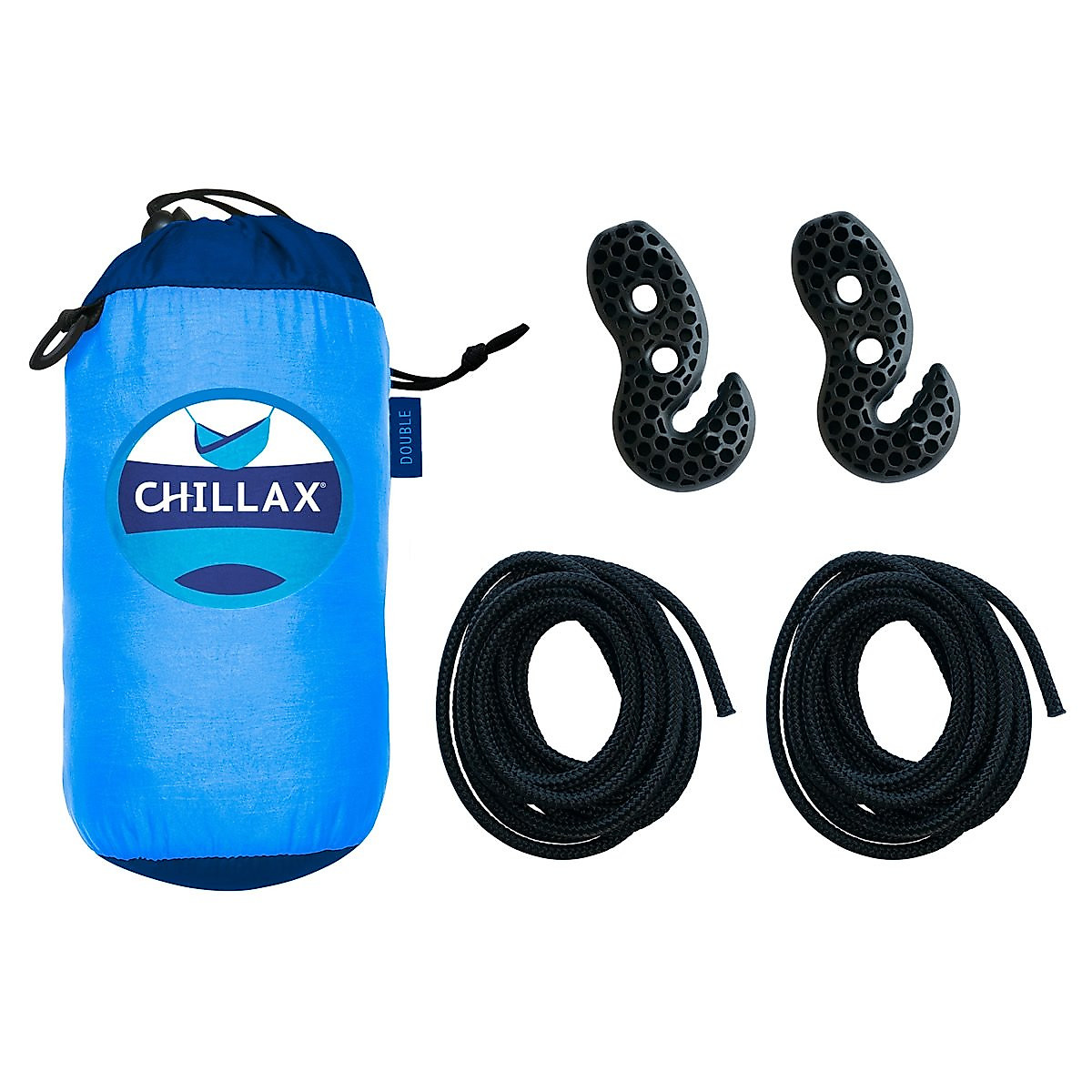 CHILLAX Blue - Double Travel Hammock with Integrated Suspension