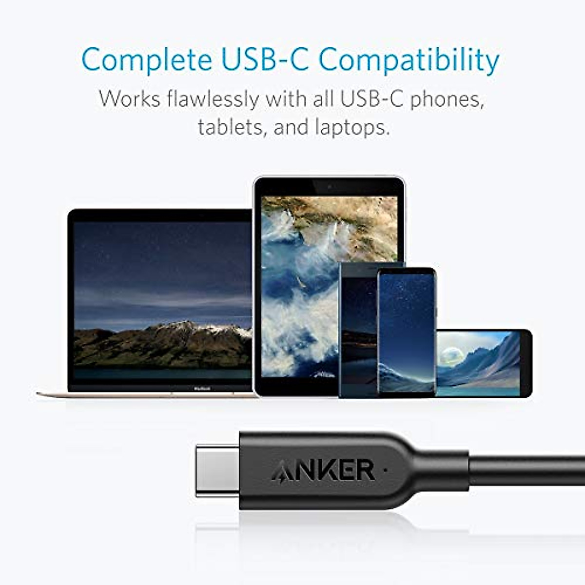 Anker Powerline II USB-C to USB-C 3.1 Gen 2 Cable (3ft) with Power Delivery, for Apple MacBook, Huawei Matebook, iPad Pro 2020, Chromebook, Pixel, Switch, and More Type-C Devices/Laptops