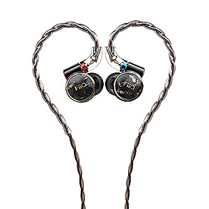 FiiO FD3 Earphones in-Ear Earbuds High Resolution 1DD Bass Heavy MMCX Connector Replaceable Cable with 2.5/3.5/4.4mm Plugs (Black)