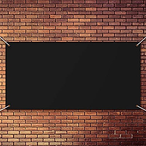 Large Banners and Signs Blank Banner Polyester Oxford Cloth Sublimation Banner with Hanging Rope for Indoor Wall Outdoor Easy Hang Signs DIY Banner Signs for Business Office (Black,2 x 4 Feet)