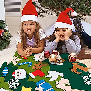 DIY Felt Christmas Tree Set, Felt Christmas Tree for Toddlers Kids with Led String Light, 3.2ft Wall Hanging DIY Christmas Tree with Detachable Ornaments Home (A-with Light)