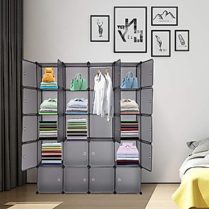 VINGLI Portable Storage Cubes-14 x14 Cube (30 Cubes)-More Stable (add Metal Panel) Cube Shelves, Modular Bookshelf Units, Clothes Cube Storage Shelves, Room Organizer for Cubby Cube