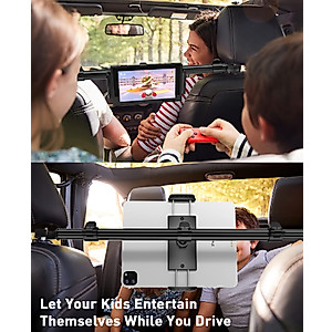 Car Tablet Holder Mount for iPad: Headrest Tablet Stand for Car Back Seat Compatible with iPad Pro Air Mini | Galaxy Tab | Kindle Fire HD | Switch OLED or Other 4.7-12.9" Devices
