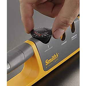 Smith's 50264 Adjustable Manual Knife Sharpener Grey/Yellow