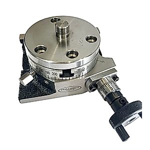 3" inches (75mm) 4 slots Horizontal and Vertical (H/V) Rotary Table with 65mm 3 Jaws Self Centering Chuck with Back Plate and T-nuts for Milling Engineering Tools