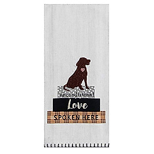 18TH STREET GIFTS Dog Decor Dish Towels - Set of 3 100% Cotton Tea Towels for Dog Lovers and Dishwasher Magnet - Dog Mom Gifts for Women - Dog Themed Gifts - Dog Kitchen Decor