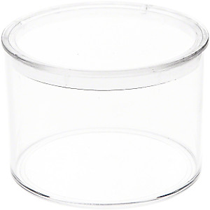 Pioneer Plastics 002C Clear Extra Small Round Plastic Container, 2" W x 1.4375" H, Pack of 12