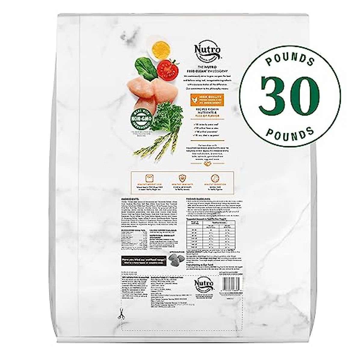 NUTRO NATURAL CHOICE Healthy Weight Large Breed Adult Dry Dog Food, Chicken & Brown Rice Recipe Dog Kibble, 30 lb. Bag