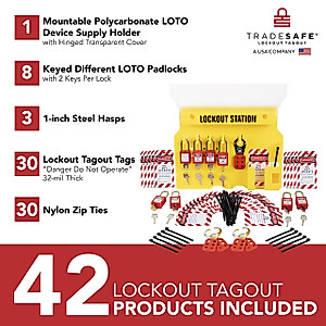 TRADESAFE Lockout Tagout Station - OSHA Compliant Safety