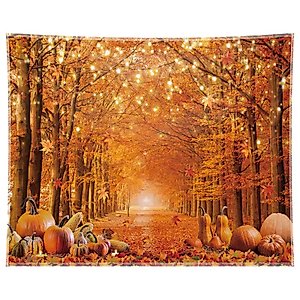 Swepuck 10x8ft Fall Photography Backdrop Autumn Maple Leaves Pumpkin Friendsgiving Background Thanksgiving Party Supplies Farm Harvest Banner Photo Booth