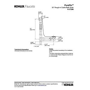 Pureflo Cable Bath Drain Brass 30