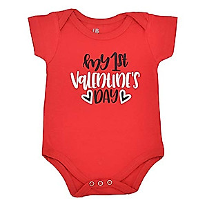 Unique Baby Girls My 1st Valentine's Day Romper Layette Set (3 Months)
