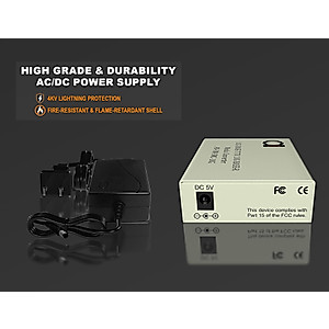 ADnet 10 Gigabit Fiber to 10G Copper UTP Ethernet Media Converter - Open SFP+ 10Gb Slot - 10G Base-T to 10G Base-R - Cat7 UTP 1m Cable in Set - 10 Gbps Gbit Fiber Optic Converter