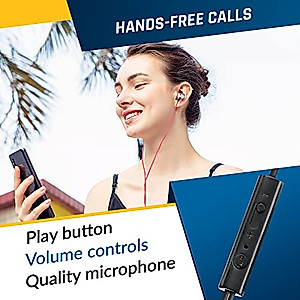 KLIM Fusion Earbuds with Microphone + Long-Lasting Wired Ear Buds + 5 Years Warranty - Innovative: in-Ear with Memory Foam + Earphones with Mic and 3.5 mm Jack - New 2023 Version - Black