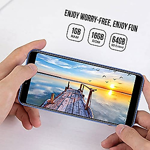 KXD 6C Cell Phone 4G Android Phones Unlocked 5.5" Full-Screen Phone 8MP Camera Smartphones Face ID 2500mAh Battery 16GB ROM with 64GB Expandable Memory Mobile Phones US Version (Blue)