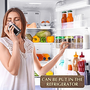 Sliner 60 Pcs 8 oz Plastic Jars with Lids Clear Round Leakproof Storage Containers Empty Refillable Plastic Mason Jars for Travel Storage Face Creams Kitchen Household Food Spice (Colorful)