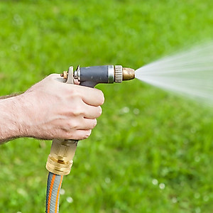 Hourleey Garden Hose Quick Connector, Solid Brass 3/4 Inch GHT Thread Garden Quick Connect Kit, Male and Female No-Leak Water Hose Fittings (6 Set)