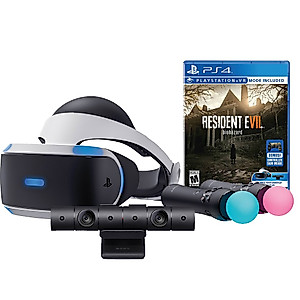 PlayStation VR Bundle 5 Items:VR Headset,Playstation Camera,Playstation Move Motion Controllers,PlayStation 4 Slim 500GB Console - Uncharted 4,VR Game Disc Resident Evil 7:Biohazard