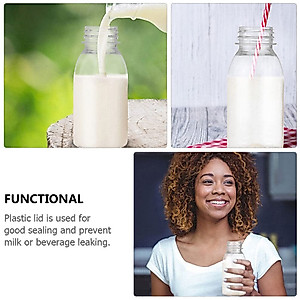 MAGICLULU 6pcs Transparent PET Milk Bottle Sealing Water Bottles Juice Bottles with Lids Small Portable Bottles for Fruit Juice Milk Storage 100ML