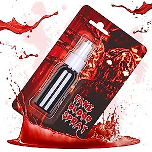 Fake Blood Vampire Halloween Makeup, Washable Bloody Mary Fake Blood Spray for Clothes Face Body Paint Realistic Halloween Blood for Zombie Vampire Monster Makeup Cosplay, Realistic Blood Splatter 1oz