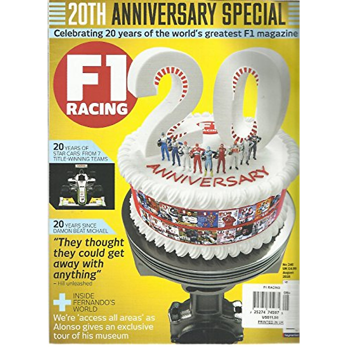 F1 RACING, 20th ANNIVERSARY SPECIAL AUGUST, 2016 NO.246 20 YEARS OF STAR CAR