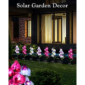 3 Pack Solar Garden Lights, Newest Version Solar Lights Outdoor Decorative, Flower Lights for Yard, Garden Decoration, Christmas Decoration Outdoor Yard