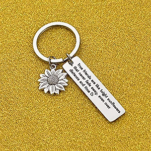 7RVZM Friendship Jewelry Inspirational Jewelry Sunflower Jewelry Moving Away Gift Going Away Gift college Going away Gift Long Distance Friendship Keychain besties Jewelry Sunflower Keychain