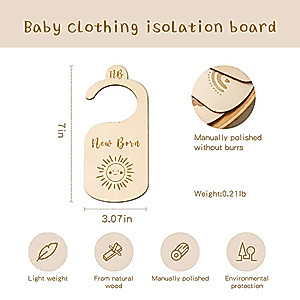 ibwaae Wooden Baby Closet Size Divider Organizer Hanger Clothing Dividers for Newborn Nursery Decor Infant to 24 Months