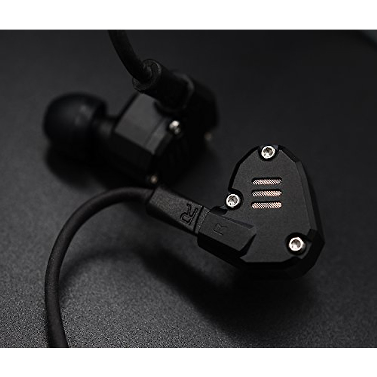 Quad Driver Headphones,ERJIGO KZ ZS6 High Fidelity Extra Bass Earbuds Without Microphone,with Detachable Cable (with Mic, Black)