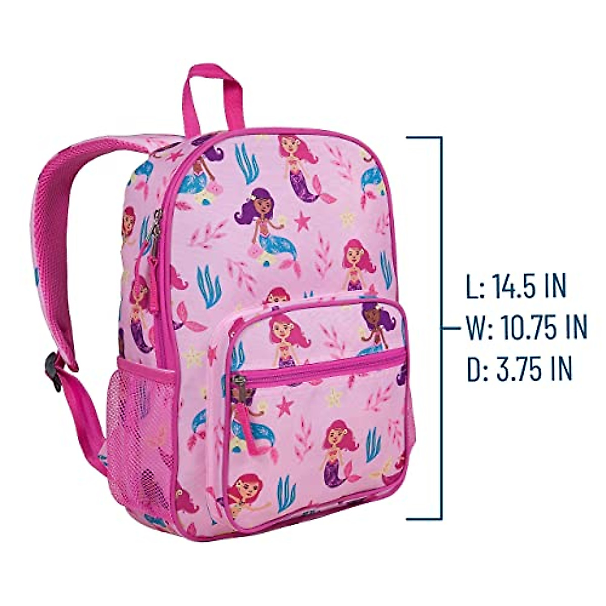 Wildkin Day2Day Kids Backpack Bundle with Lunch Box Bag (Groovy Mermaids)