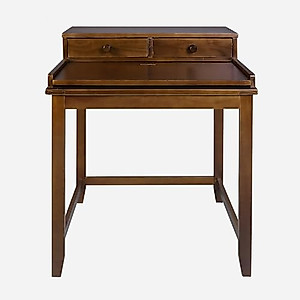 Solid Wood Home Office Computer Desk with Drawers, Pull-Out Tray, and Concealed Compartment