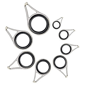 WMYCONGCONG 75 PCS Fishing Rod Guide Ceramics Tips Stainless Steel Carbon Spinning Fishing Rod Guides Spare Parts Repair Kit