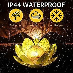 QZHP Solar Lights Outdoor, Garden Decor, Cracked Globe Glass, Waterproof Metal Solar Garden Light for Pathway, Patio, Lawn, Yard, Ground