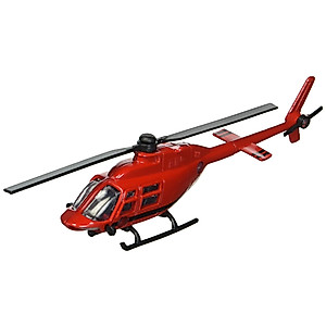 Hot Wings Planes Bell 206 Jet Ranger (Red) with Connectible Runway