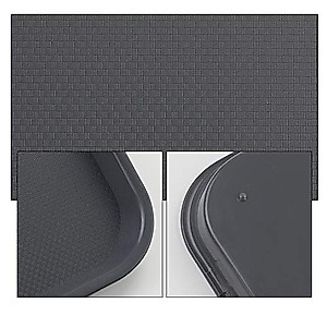 Vcansay Larger Plastic Fast Food Restaurant Serving Trays, Deep Grey, 6 Packs