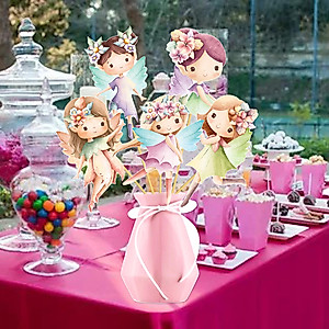 Fairy Party Centerpiece Stciks Fairy Birthday Decorations Fairy Centerpieces for Table 28pcs Fairy Party Table Toppers Fairy Baby Shower Decorations for Floral Fairy Garden Party Supplies