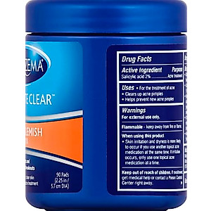 Noxzema Ultimate Clear Face Pads Clears & Prevents Acne Anti-Blemish Made with Over 60% Alcohol 90 Count