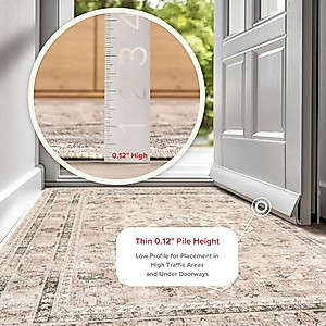 nuLOOM 6' Round Splashguard Machine Washable Area Rug with Waterproof Spill Proof Surface, Non Slip Backing and Stain Resistant for Living Room, Bedroom, Kitchen, Dining Room, Davi Taupe