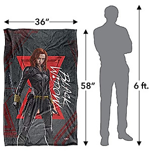Marvel Black Widow Silky Touch Super Soft Throw Blanket 36" x 58"