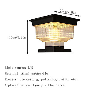 VELLOW Solar Post Lamp, Outdoor Post Lantern with Pier Mount Base, Motion Sensor Solar Lamp Column Lights, Aluminum Waterproof Outdoor SolarStigma Lamps Decorations Landscape Lighting for Patio