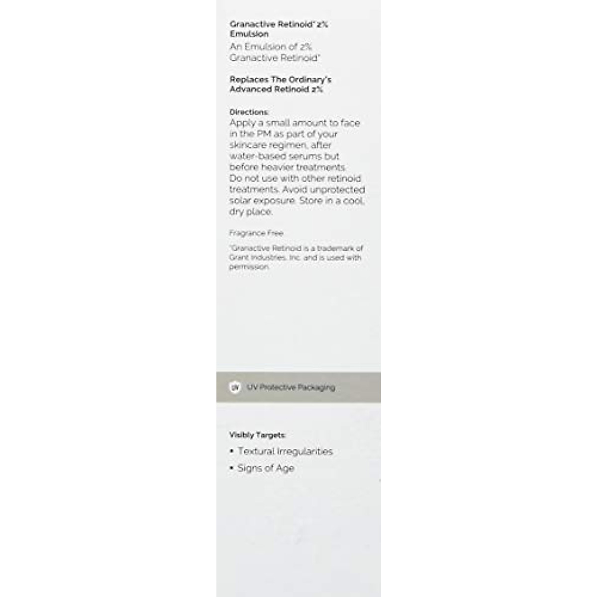The Ordinary Granactive Retinoid 2% Emulsion (Previously Advanced Retinoid 2%), 30ml