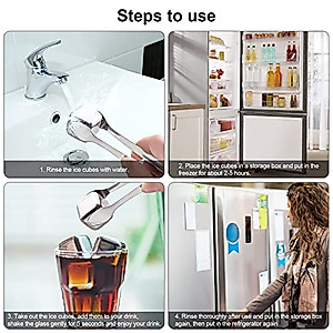 6 pcs Stainless Steel Ice Cube, Reusable Ice Wine Stone and Cooling Whiskey Stones Gift Set, Stainless Steel Ice Suitable for Freezer Storage Tray, Metal Wine Drinks Cooler,Bars,Drinks Refrigerntion.