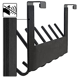 Dseap Over The Door Hook Hanger - 6 Hooks Over Door Coat Rack for Hanging Clothes Hat Towel, Black