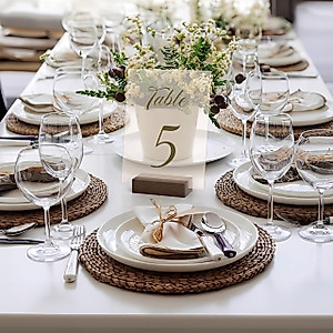 12 Pack Wood Place Card Holder - Small Place Card Holders for Table - Brown Table Number Holders for Wedding - Table Sign Holders - Picture - Wooden Photo Holders for Tables - Mini Place Card Stands