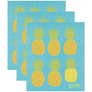 Ecologie by Danica Swedish Sponge Reusable Dishcloth Pineapples 6.5 x 8 inches, Set of 3