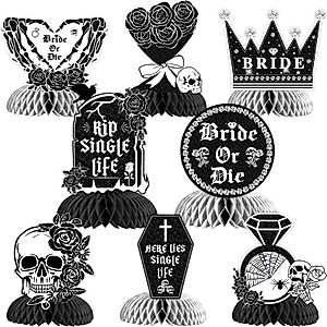 Kreatwow Bride or Die Bachelorette Gothic Bachelorette Honeycomb Centerpieces Party Decorations Gothic Bachelorette Table Decorations Rip Single Life Gothic Wedding Bachelorette Party Supplies